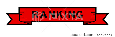 Vintage red color ribbon banner with word... - Stock Illustration ...