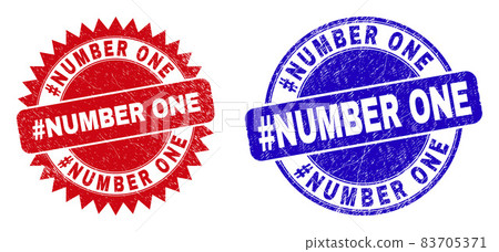 hashtag NUMBER ONE Rounded and Rosette Seals... - Stock Illustration ...