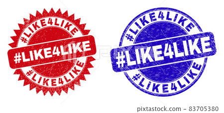 hashtag LIKE4LIKE Round and Rosette Stamps with... - Stock Illustration ...