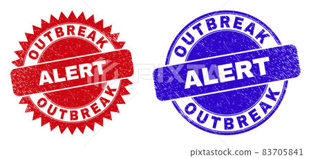 OUTBREAK ALERT Round and Rosette Seals with... - Stock Illustration ...