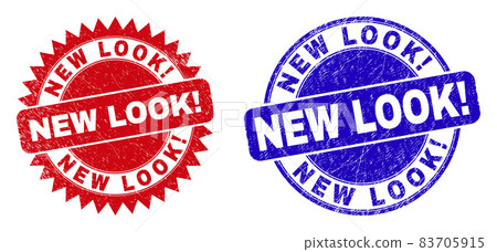 NEW LOOK Round and Rosette Seals with Scratched... - Stock Illustration ...