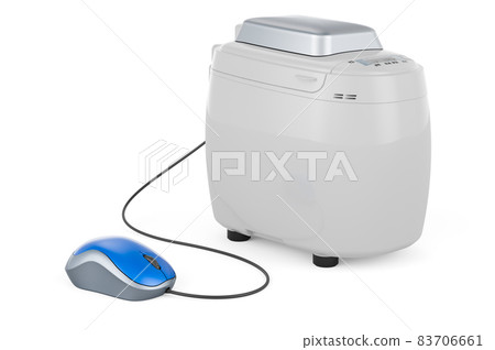 Bread making machine with computer mouse. 3D... - Stock Illustration ...