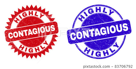 HIGHLY CONTAGIOUS Round and Rosette Stamp Seals... - Stock Illustration ...