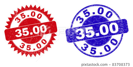 35.00 Rounded and Rosette Seals with Unclean... - Stock Illustration ...