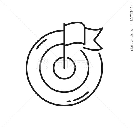 Target with flag in center, reach goal of... - Stock Illustration ...