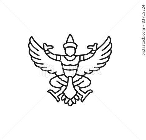 Krut, King of Garuda Thai art graphic isolated... - Stock Illustration ...
