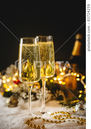 Christmas champagne glasses Stock Photo 83724259 PIXTA