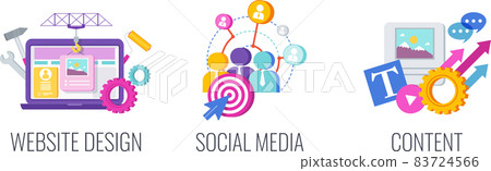 Function of Social Media. Infographics banner... - Stock Illustration ...