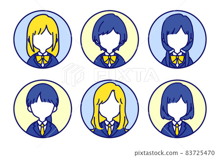 Person icon set_Schoolgirl_No face - Stock Illustration [83725470] - PIXTA