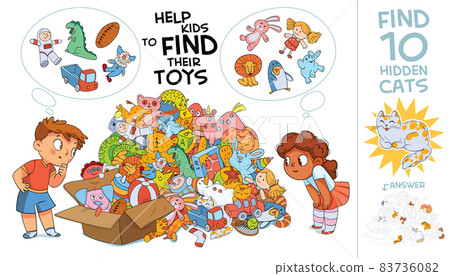 Help kids find their toys. Find hidden objects.... - Stock Illustration ...