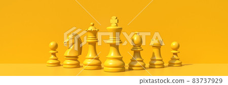 Yellow chess pieces 3D - Stock Illustration [83737929] - PIXTA