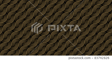 Seamless pattern circle overlapping gold... - Stock Illustration ...