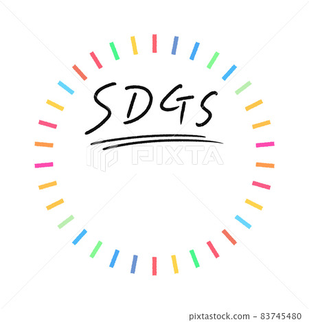 Handwritten SDGs letters and 17 round frames... - Stock Illustration ...
