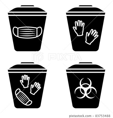 Biohazard waste disposal. Bin, with the symbol... - Stock Illustration ...