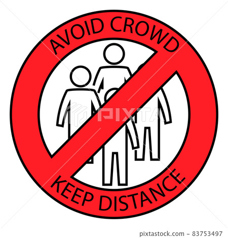 Social distancing icon. No gathering. Keep your... - Stock Illustration ...