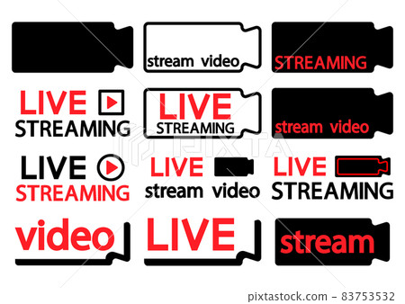 Collection of live streaming icon. Symbols and... - Stock Illustration ...