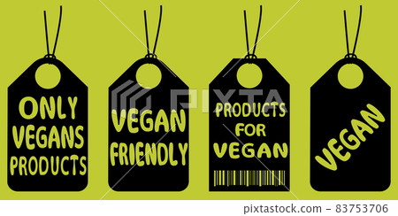 Vegan tags. Set of vegans badges. Eco, organic... - Stock Illustration ...