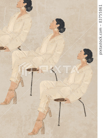 Abstract Trendy Boho Three Women Poster.... - Stock Illustration ...