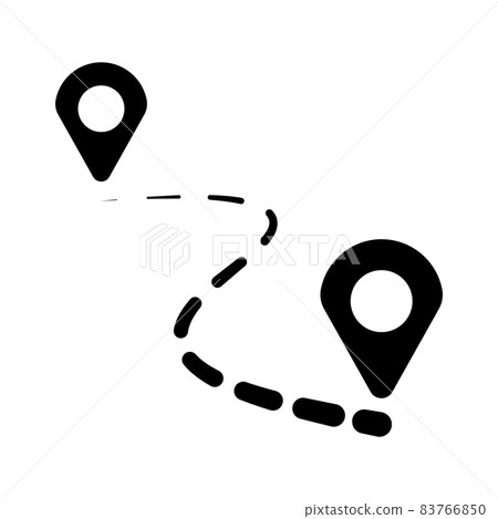 Black icon of two pointer with line shape for... - Stock Illustration ...