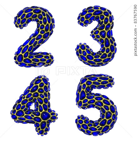 Number set 2, 3, 4, 5 made of realistic 3d... - Stock Illustration ...