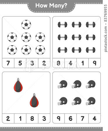 Counting game, how many Soccer Ball, Football... - Stock Illustration ...