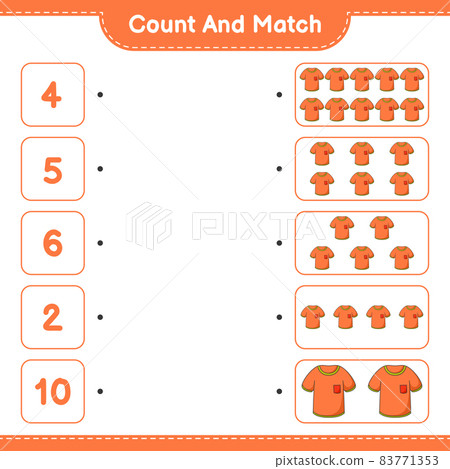 Count and match, count the number of T-shirt... - Stock Illustration ...