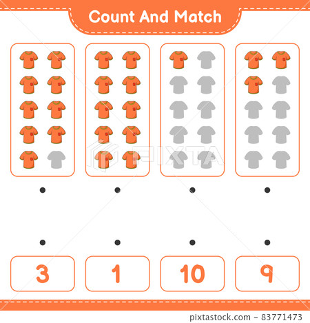 Count and match, count the number of T-shirt... - Stock Illustration ...