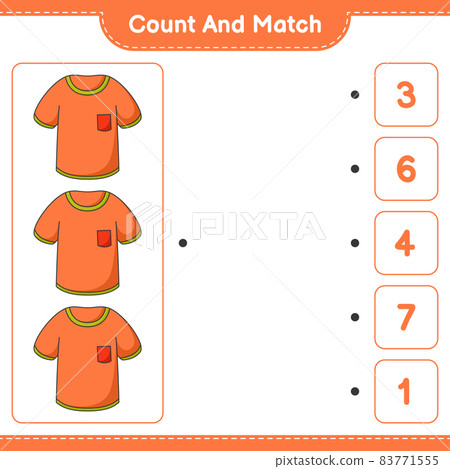 Count and match, count the number of T-shirt... - Stock Illustration ...