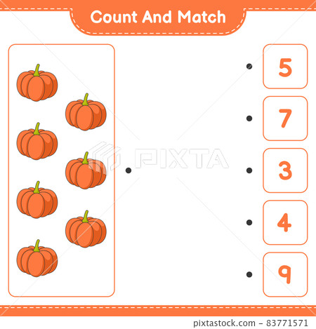 Count and match, count the number of Pumpkin... - Stock Illustration ...