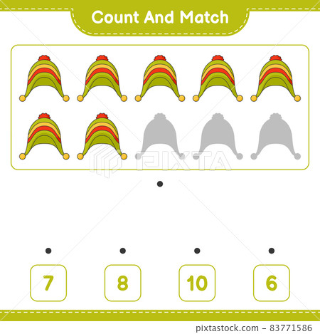 Count and match, count the number of Hat and... - Stock Illustration ...