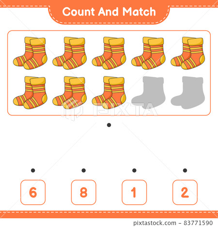Count and match, count the number of Socks and... - Stock Illustration ...