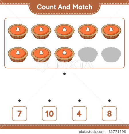 Count and match, count the number of Pie and... - Stock Illustration ...