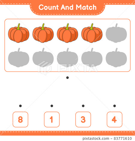 Count and match, count the number of Pumpkin... - Stock Illustration ...
