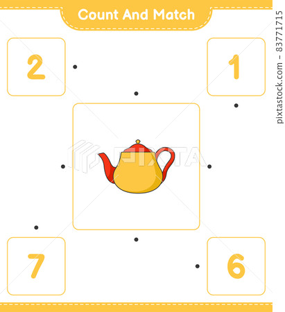 Count and match, count the number of Teapot and... - Stock Illustration ...