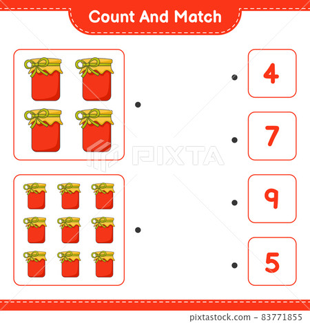 Count and match, count the number of Jam and... - Stock Illustration ...