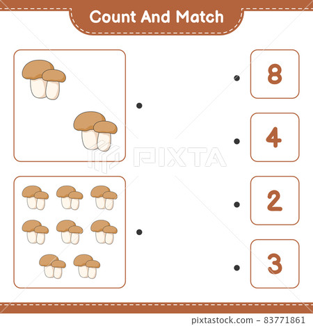 Count and match, count the number of Mushroom... - Stock Illustration ...