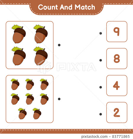 Count and match, count the number of Acorn and... - Stock Illustration ...