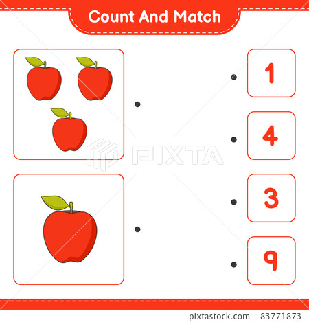 Count and match, count the number of Apple and... - Stock Illustration ...