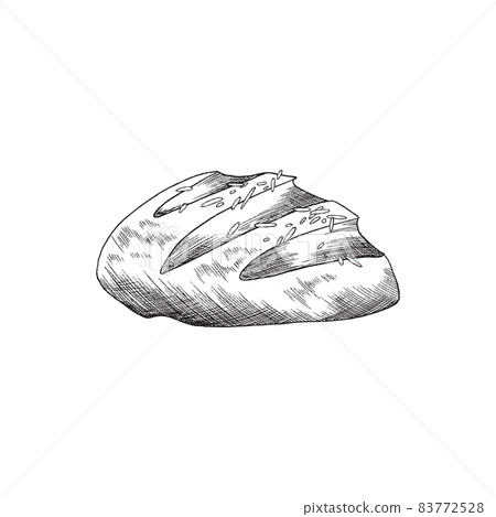 Hand drawn bread in engraved sketch style -... - Stock Illustration ...