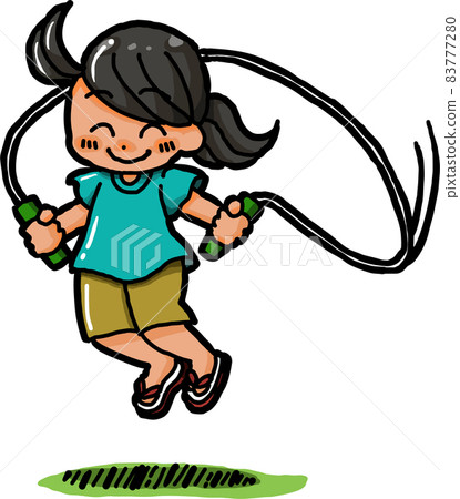 A child flying a skipping rope - Stock Illustration [83777280] - PIXTA