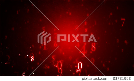 Red background and scattered white numbers... - Stock Illustration ...