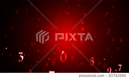 Red background and scattered white numbers... - Stock Illustration ...