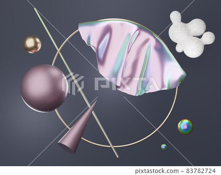 3d render abstract simple geometric shapes with... - Stock Illustration ...