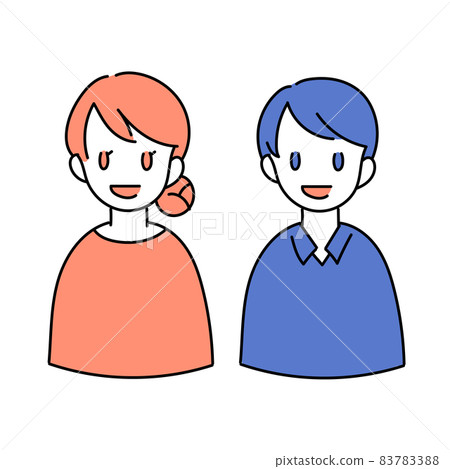 Simple pop person illustration male female icon - Stock Illustration ...
