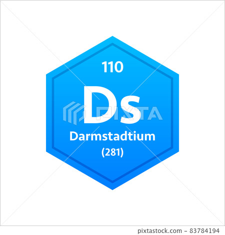 Darmstadtium symbol. Chemical element of the... - Stock Illustration ...