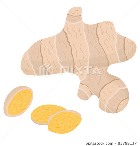 Cartoon illustration with colorful ginger root.... - Stock Illustration ...