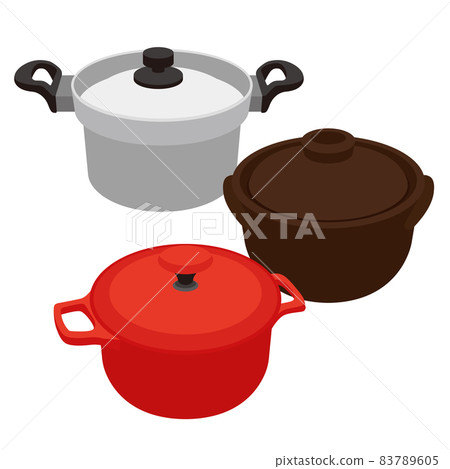 Vector illustration of 3 kinds of pots - Stock Illustration [83789605 ...