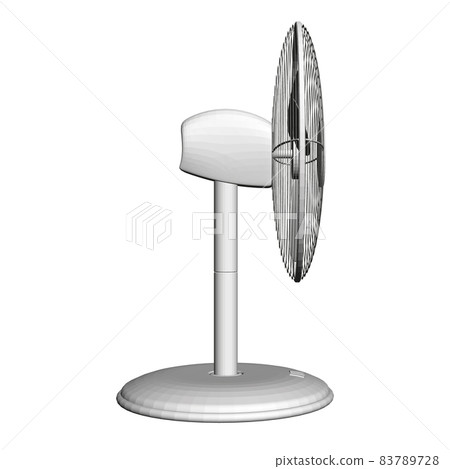 Desktop cooling fan isolated on a white... - Stock Illustration ...