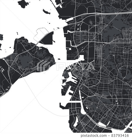 Incheon vector map. Detailed black map of... - Stock Illustration ...