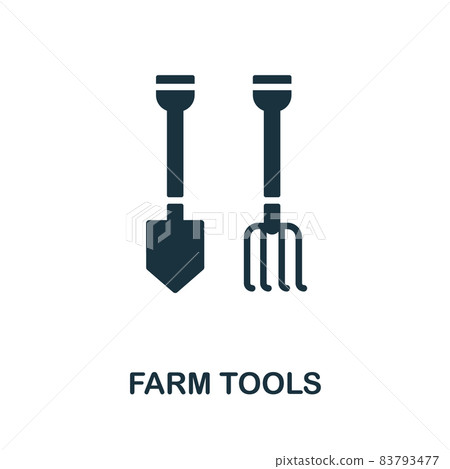 Farm Tools icon. Monochrome sign from farming... - Stock Illustration ...